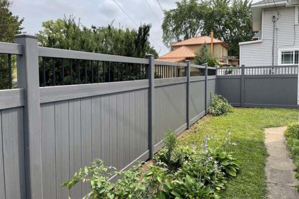 Gray Privacy Fence with Gate - Fence Brothers LLC